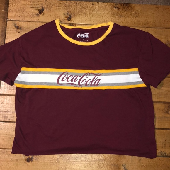 Coca Cola | Tops | Coca Cola Maroon Vintage Inspired Crop Top Tee Lg ...